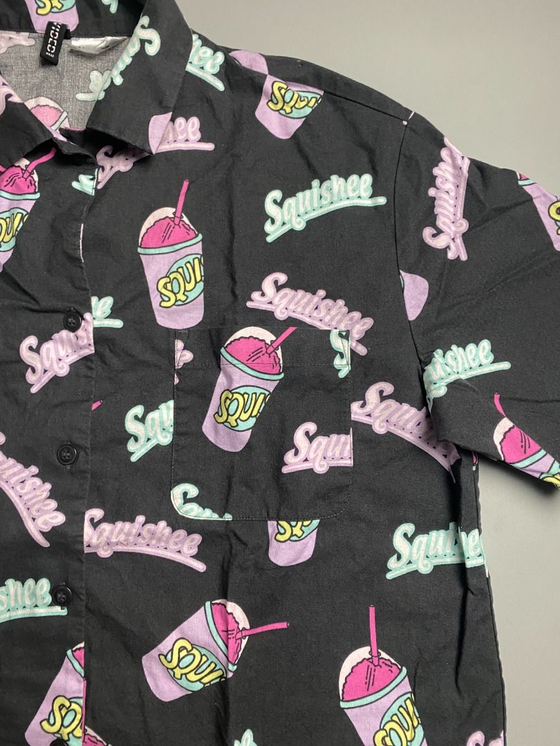 H&M x The Simpsons Button Polo Oversized, Men's Fashion, Tops & Sets ...