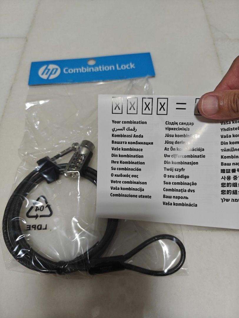 HP Combination Lock for laptop, Computers & Tech, Parts & Accessories ...