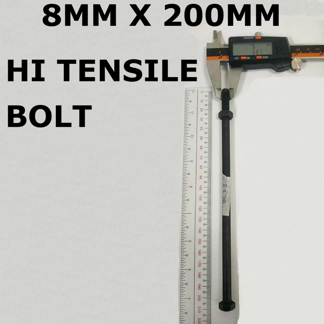 HT BOLT 8MM X 200MM WITH 1 PIECE NUT HI TENSILE ...