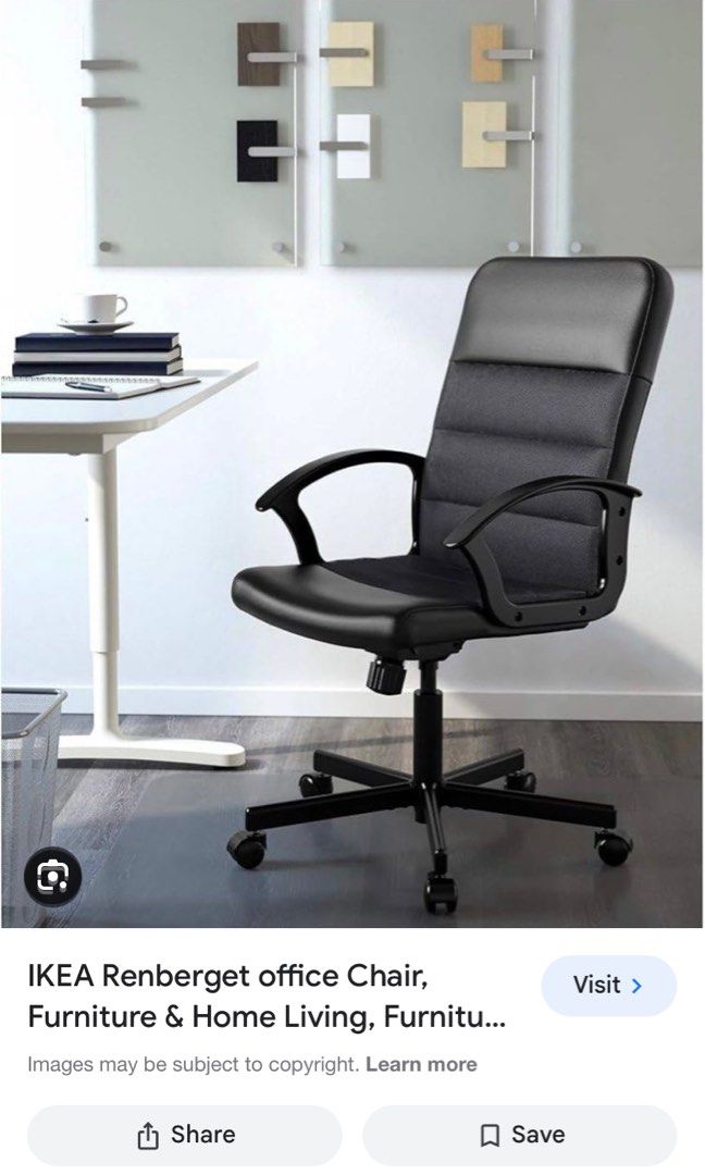 IKEA RENBERGET Office Chair, Furniture & Home Living, Furniture, Chairs ...