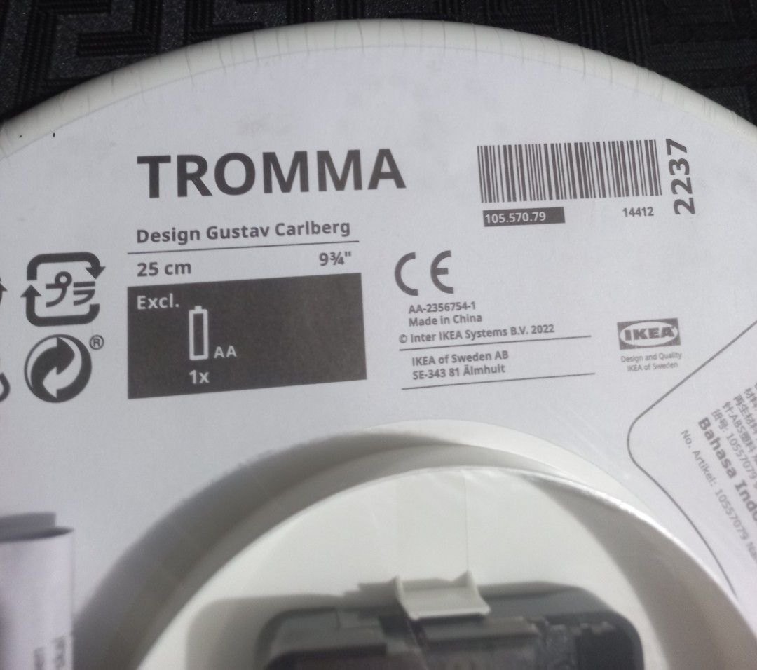 Ikea Tromma Wall Clock (White), Furniture & Home Living, Home Decor ...