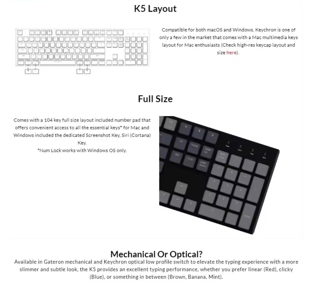 Keychron K5 (red switch), Computers & Tech, Parts & Accessories ...