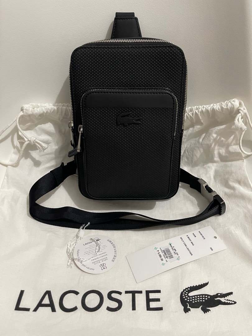 LACOSTE MEN'S CHANTACO PIQUÉ LEATHER BAG, Men's Fashion, Bags, Sling ...