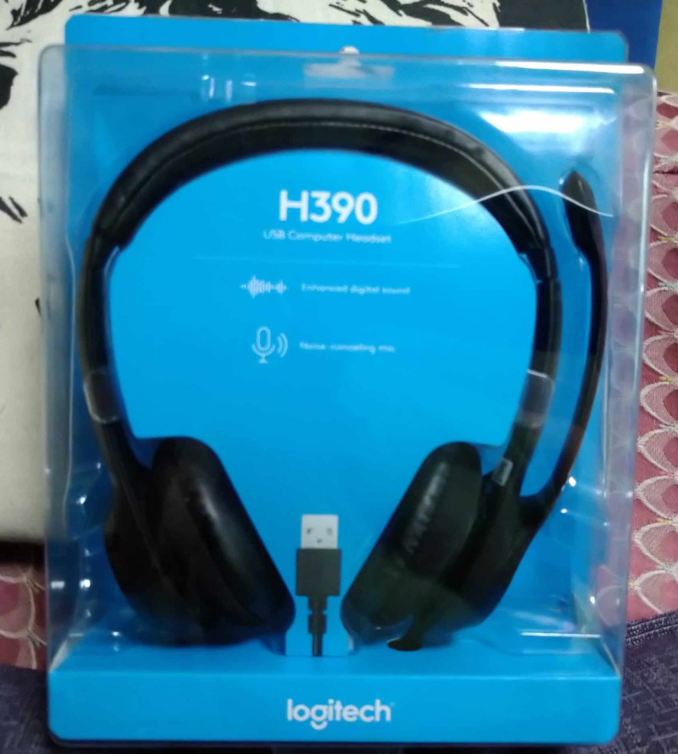 LOGITECH H390 USB Headset with Noise-Canceling Mic, Audio, Headphones ...