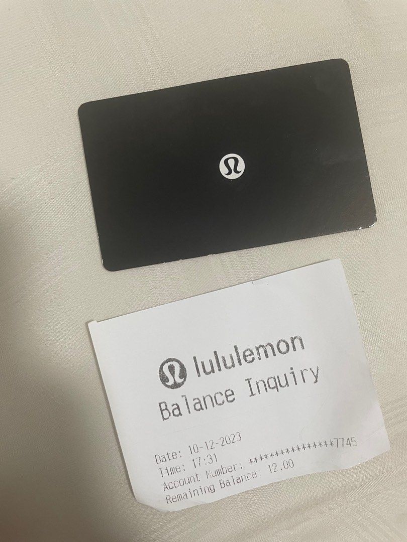 Lululemon gift card, Women's Fashion, Activewear on Carousell