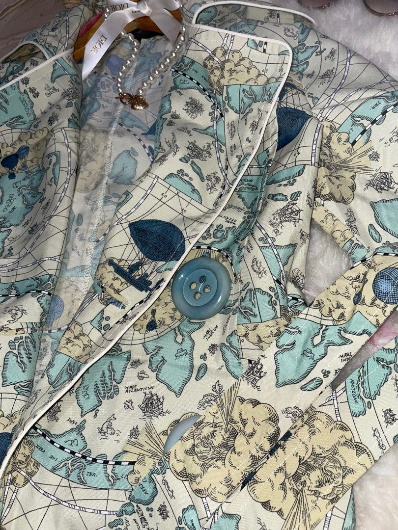 Map of the World Coat with Belt, Women's Fashion, Coats, Jackets and ...