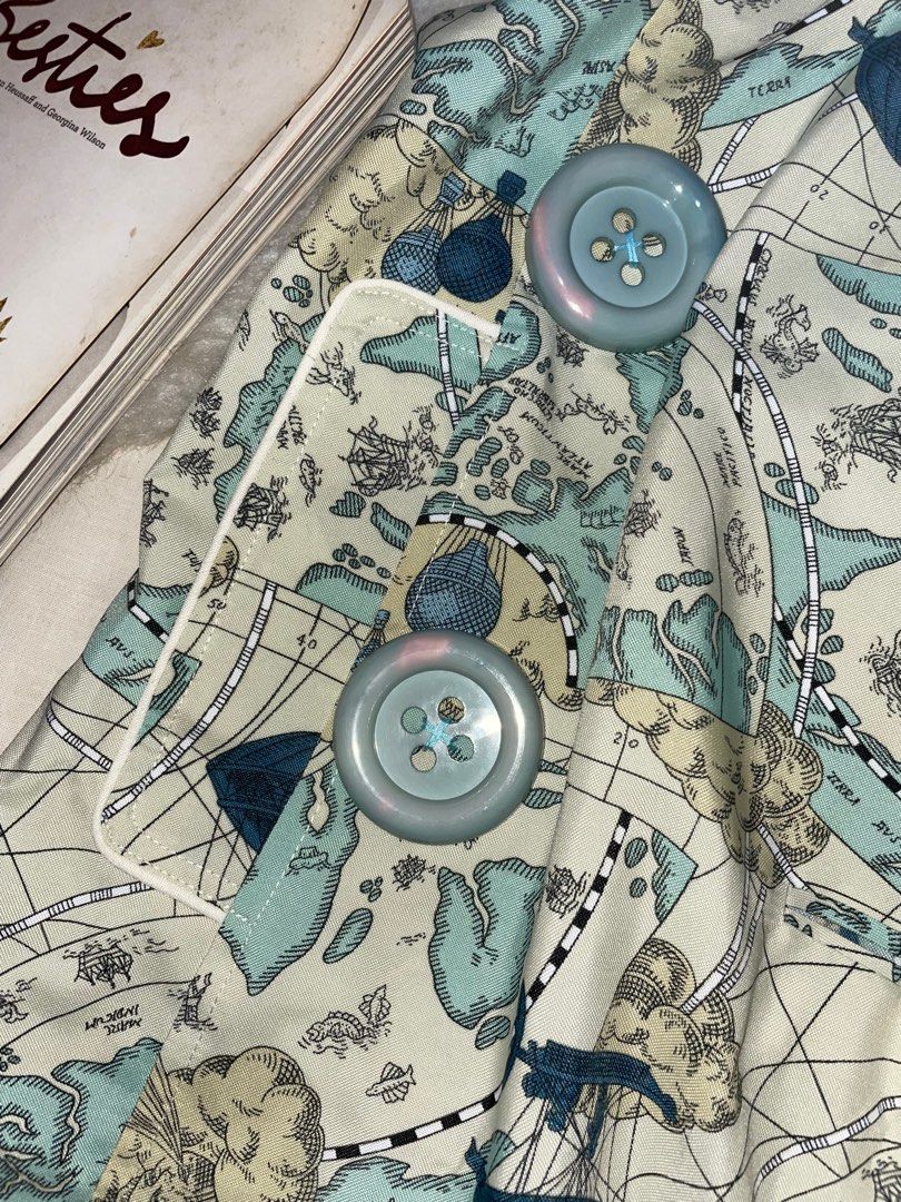 Map of the World Coat with Belt, Women's Fashion, Coats, Jackets and ...