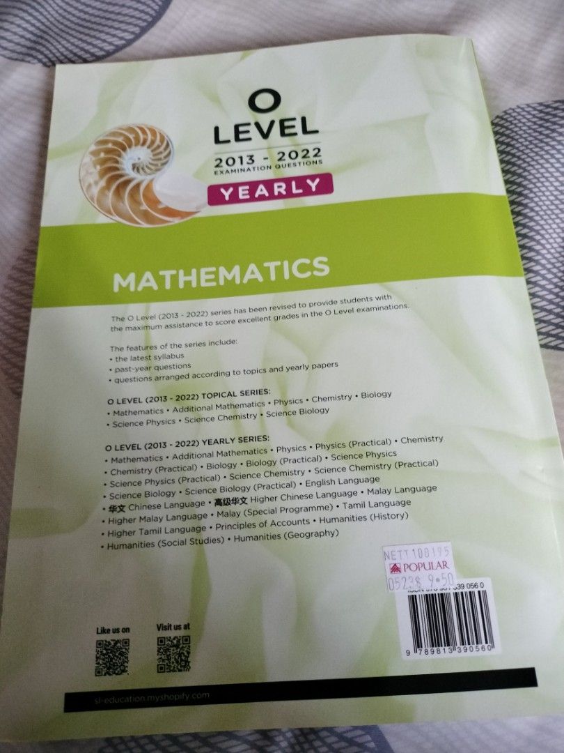 Math O levels 10 years past year papers, Hobbies & Toys, Books ...