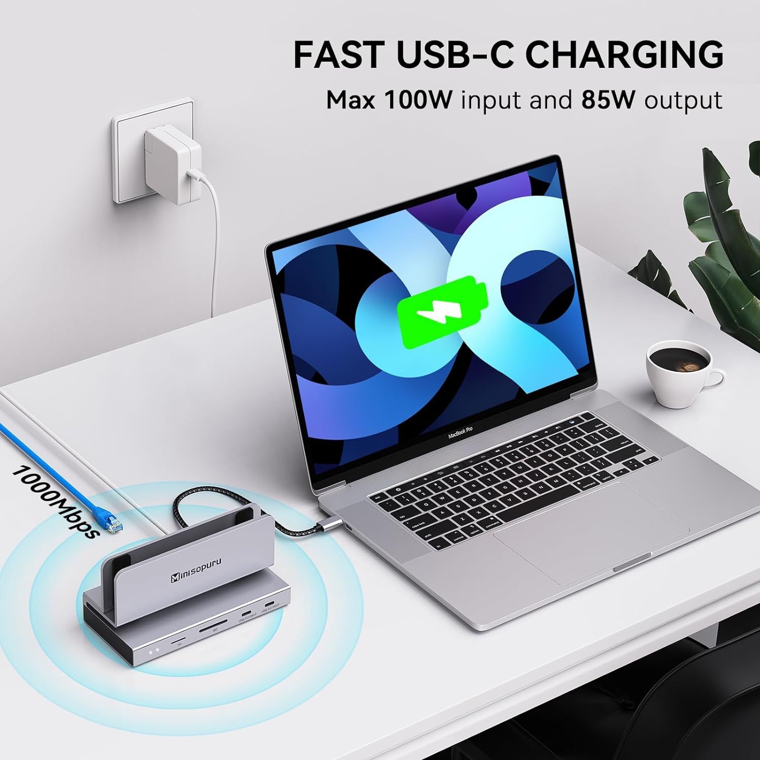 Minisopuru Laptop Docking Station Stand Support M.2 NVMe SSD(Not ...