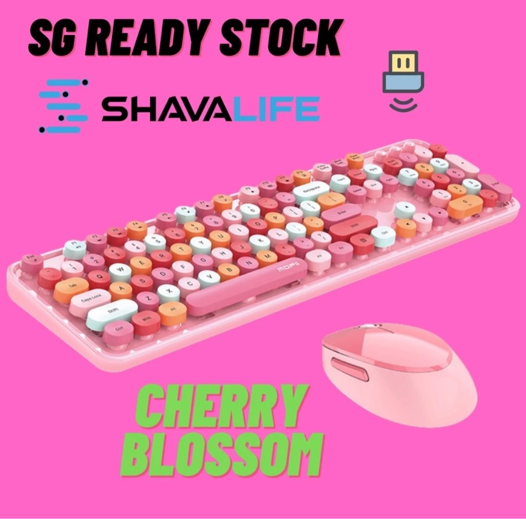 MOFII wireless keyboard & mouse (Cherry Blossom), Computers & Tech ...