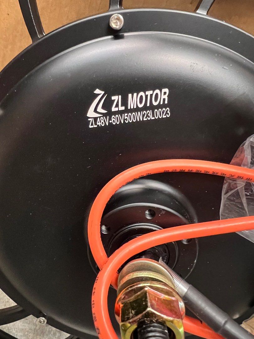 *Motor Black Wheel 20 inch ZL 48v to 60v 500W Brushless Gearless Disc Brake Mount Fit Ebike ...