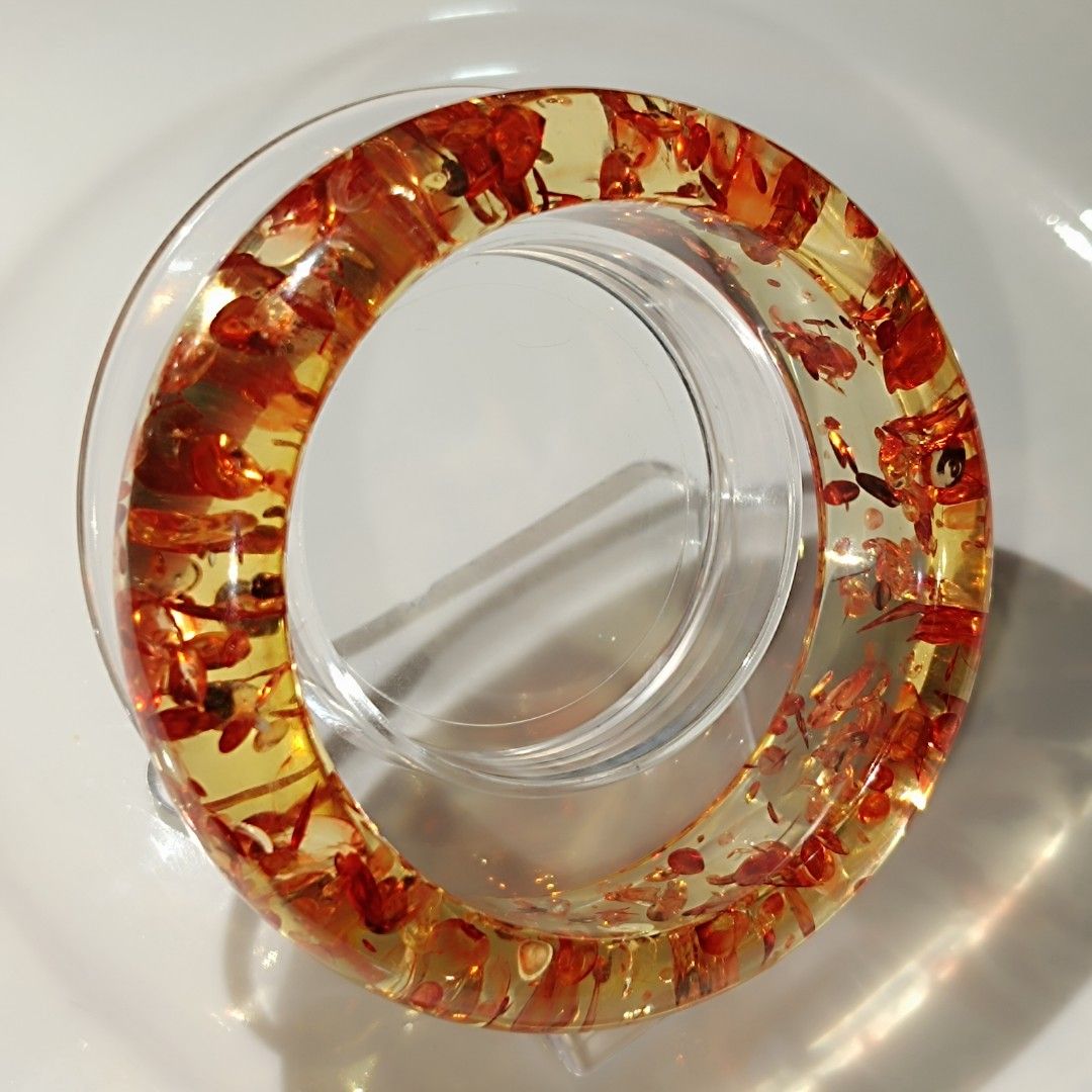 NATURAL FLOWER AMBER BALTIC AMBER BANGLE BRACELET, Women's Fashion ...