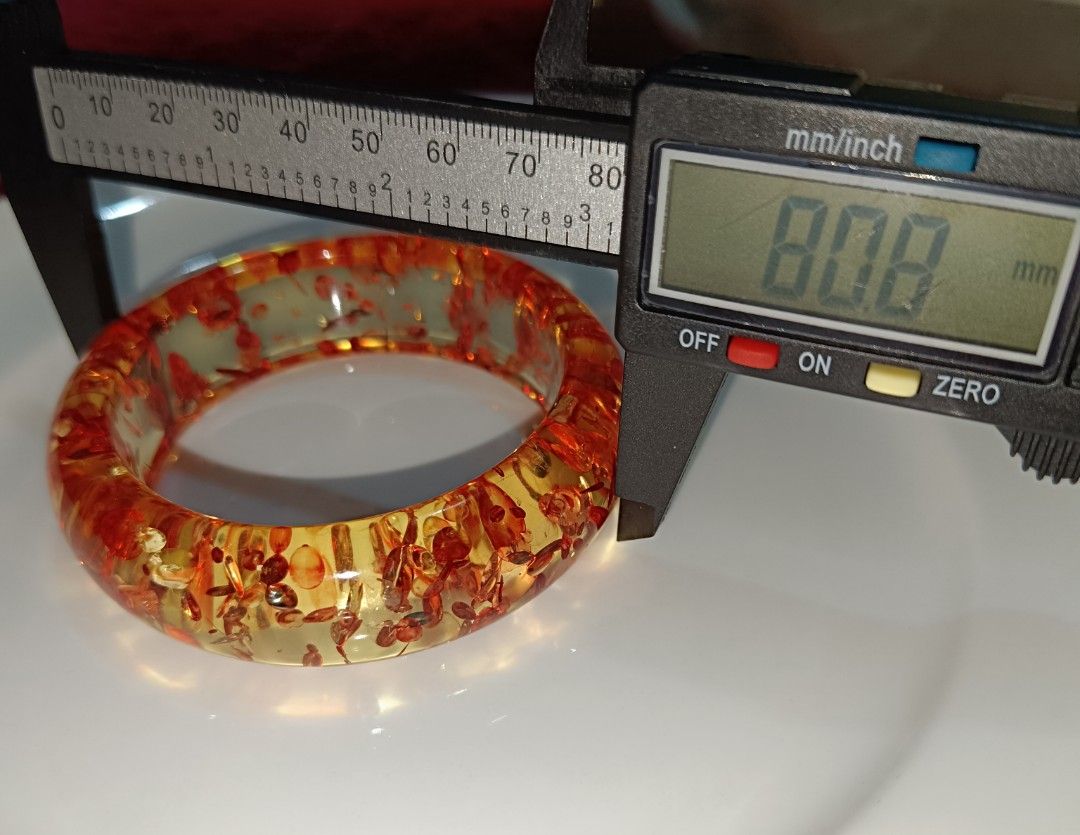 NATURAL FLOWER AMBER BALTIC AMBER BANGLE BRACELET, Women's Fashion ...