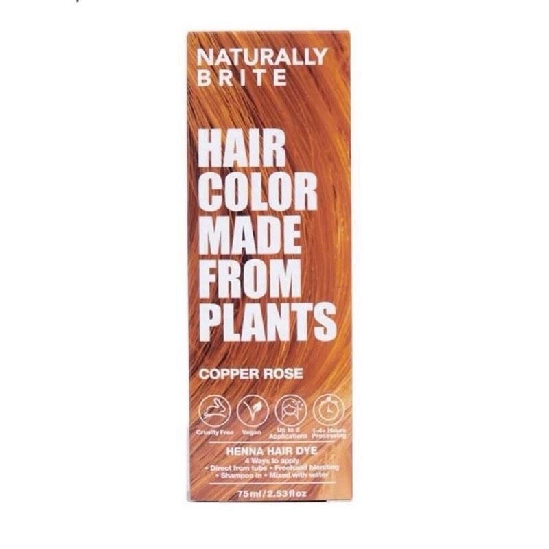 Naturally Brite Hair Color Copper Rose Made From Plants 75ml, Beauty ...