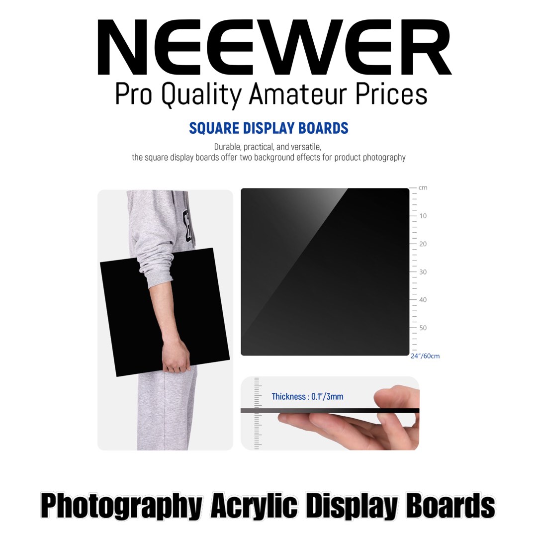 NEEWER Photography Acrylic Display Boards ( 12* x 12* ), Photography ...