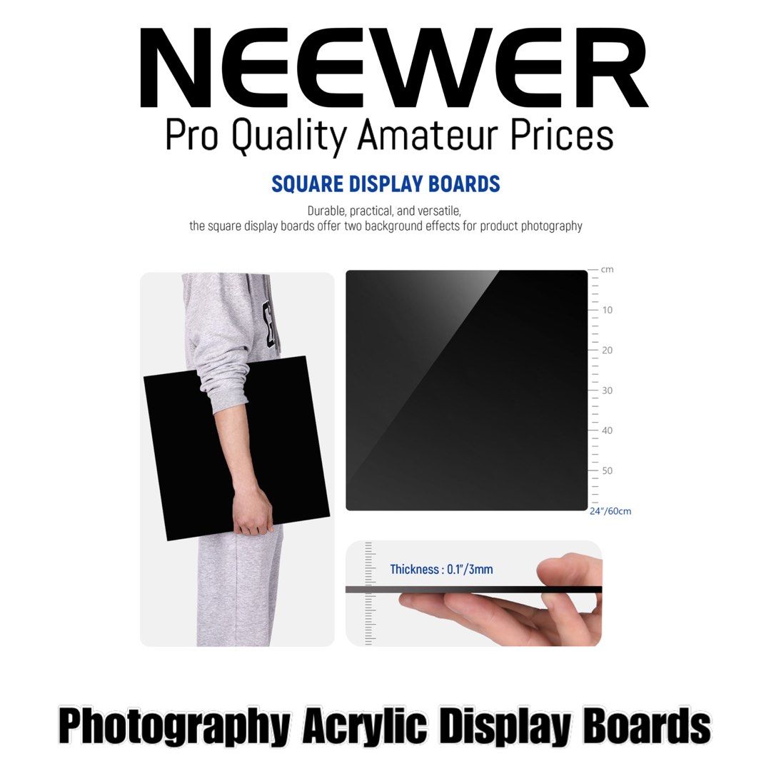 NEEWER Photography Acrylic Display Boards ( 12* x 12* ), Photography ...