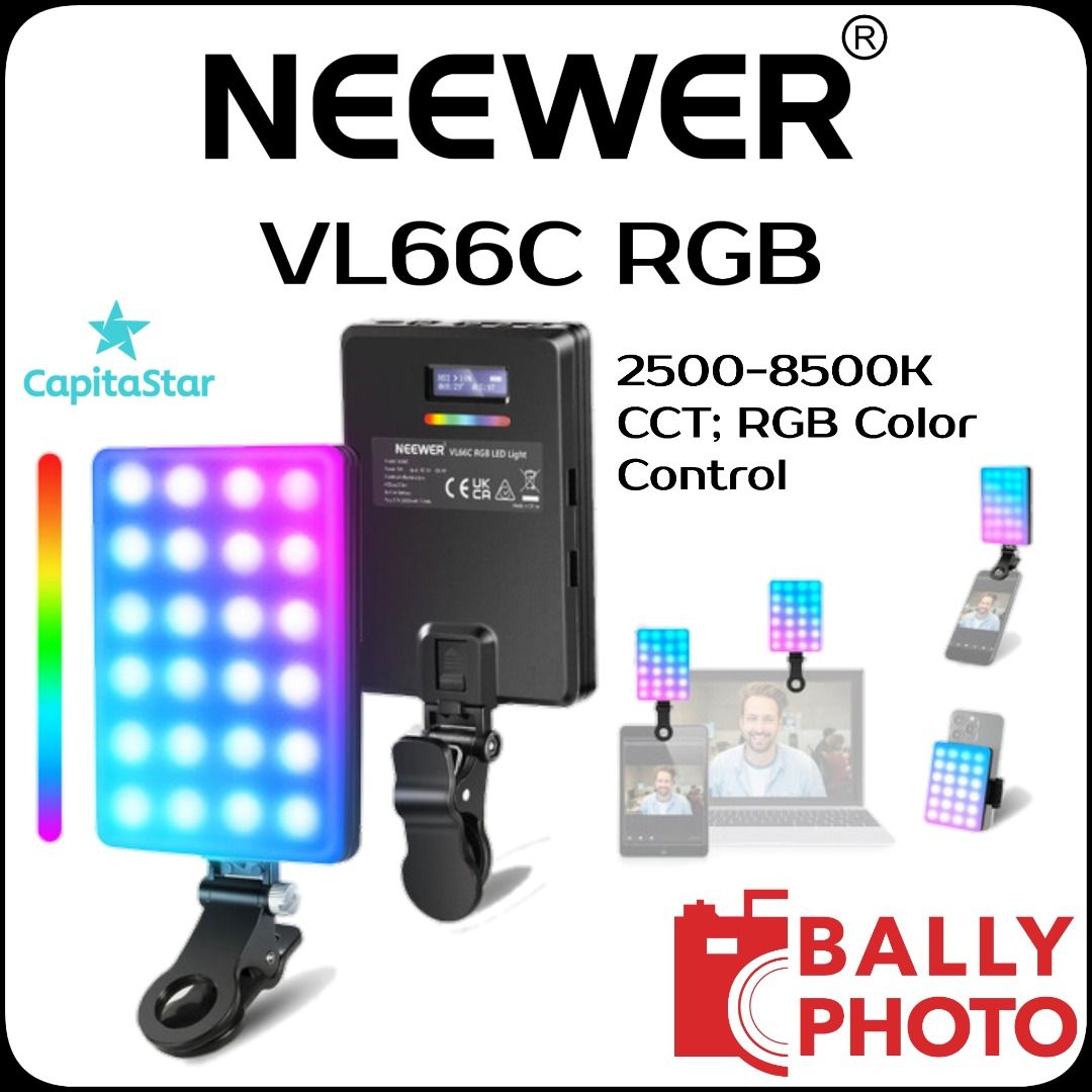 Neewer Portable Pocket VL66C RGB LED Light Panel, Photography ...