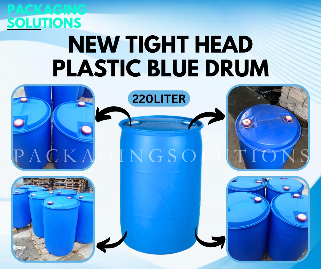 NEW TIGHT HEAD PLASTIC BLUE DRUM - 220L, Furniture & Home Living, Home ...