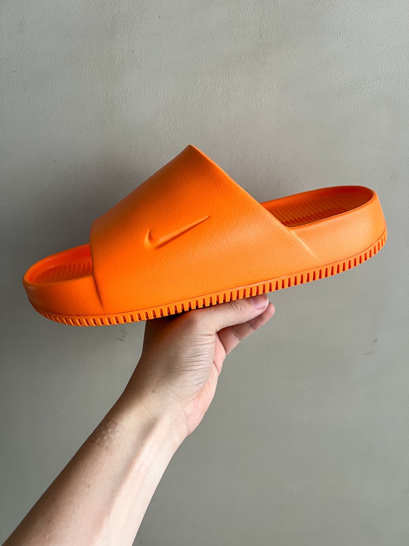 Nike Calm Slides Orange Bright Mandarin US 9M/10W, Men's Fashion ...