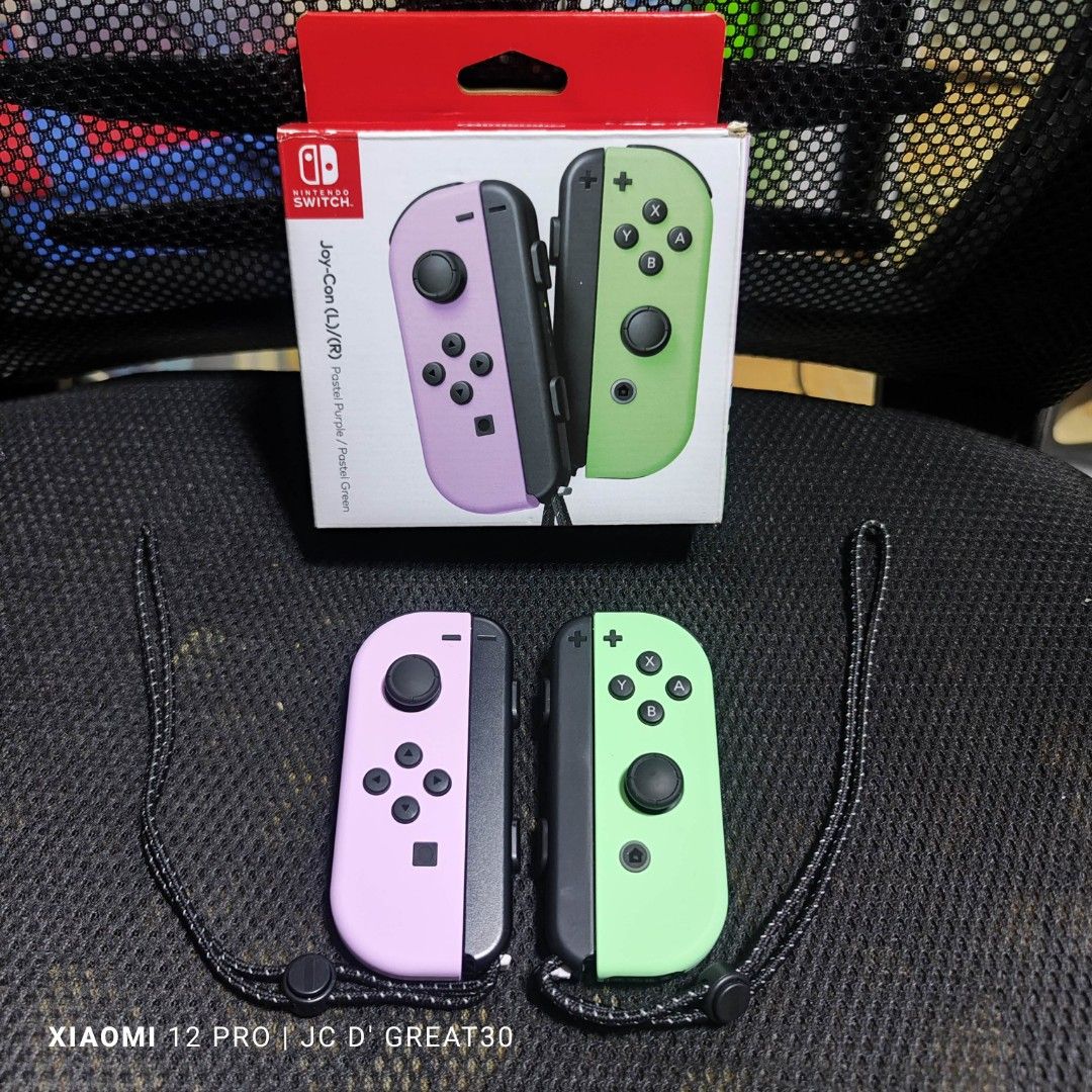 Nintendo Switch Joycon Pastel Purple & Pastel Green Original, Video ...