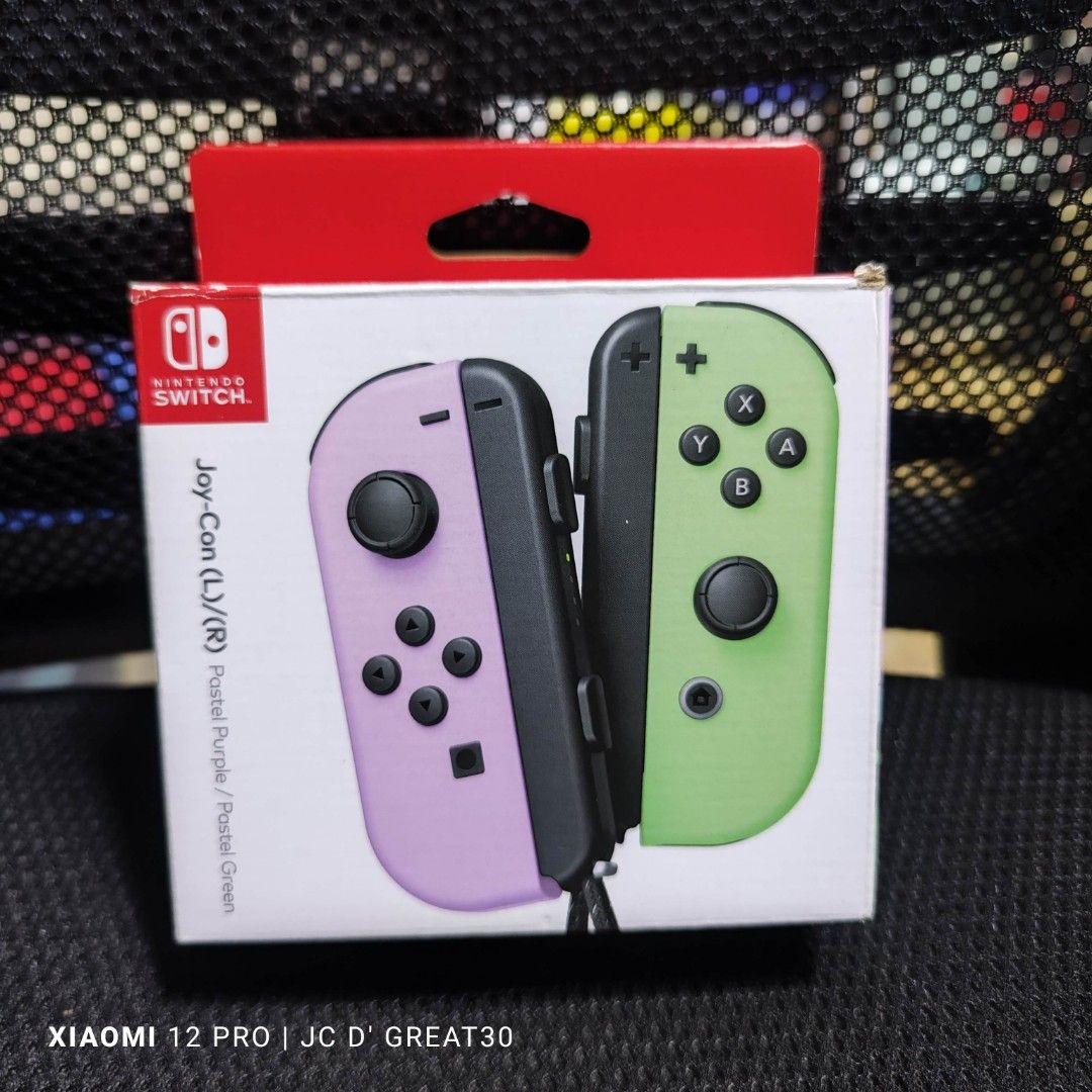 Nintendo Switch Joycon Pastel Purple & Pastel Green Original, Video ...