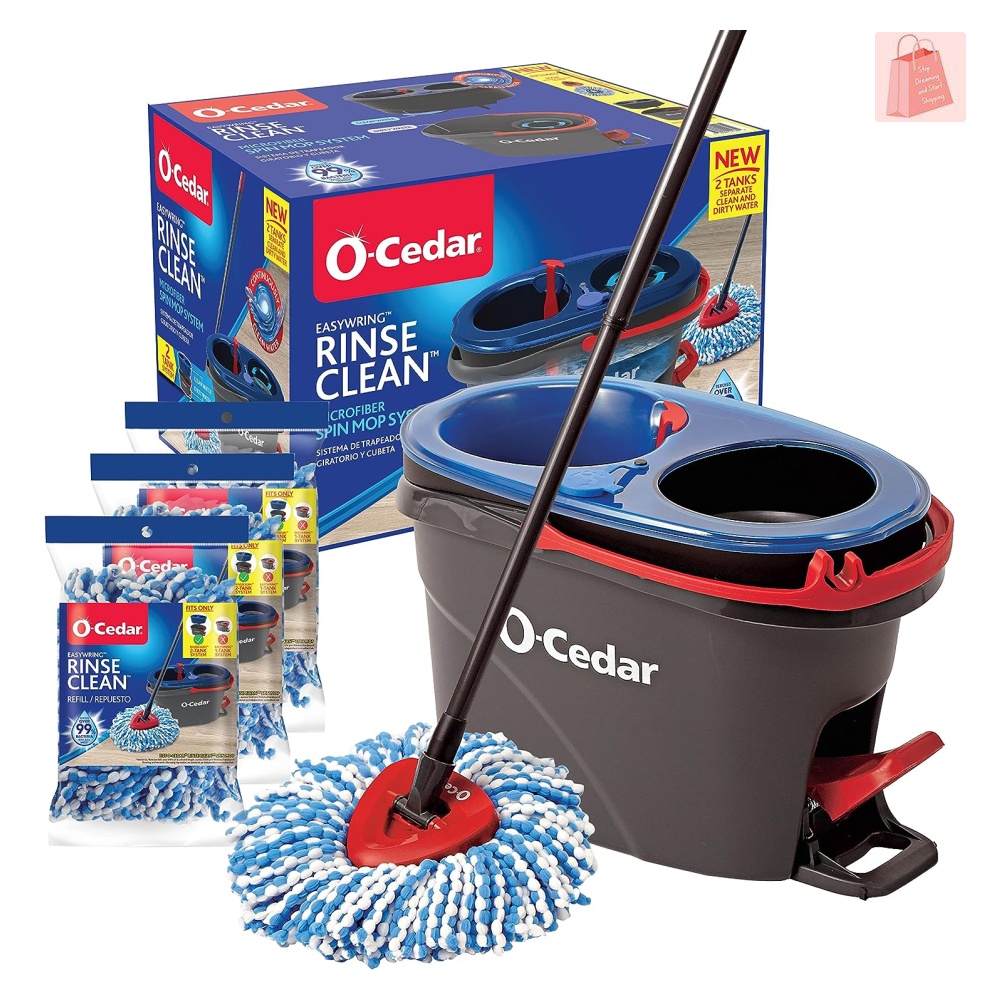 O-Cedar EasyWring RinseClean Microfiber Spin Mop & Bucket Floor ...
