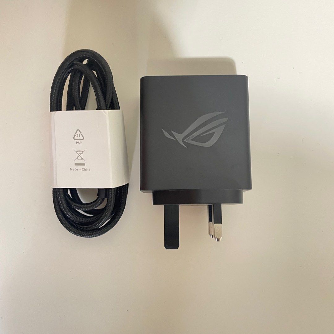 Original ROG 65W charger & 1.8m usb-c cable, Mobile Phones & Gadgets, Mobile & Gadget ...