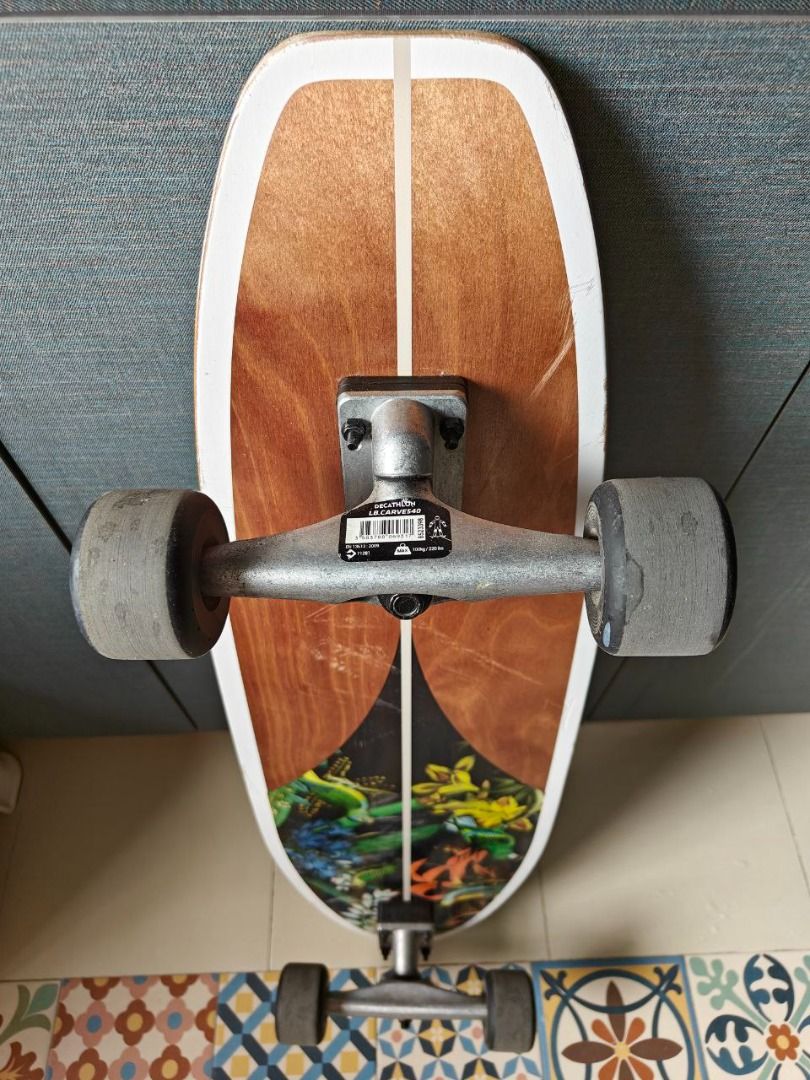 Oxelo Carver Longboard Oxelo Carve 540 (Brown Floral) Surfskate ...