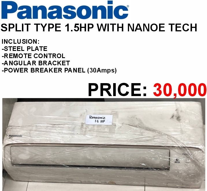 PANASONIC AIRCON SPLIT TYPE 1.5HP WITH NANOE TECH WITH COMPRESSOR, TV ...