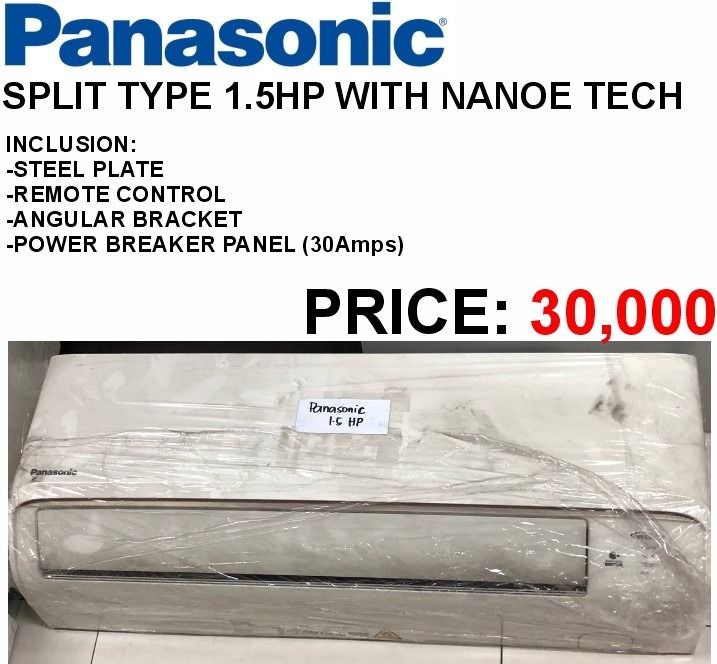 PANASONIC AIRCON SPLIT TYPE 1.5HP WITH NANOE TECH WITH COMPRESSOR, TV ...