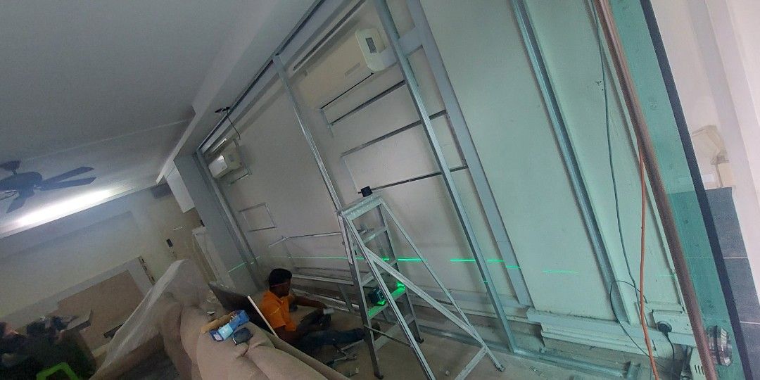 Partition wall / ceiling installation., Home Services, Renovations ...