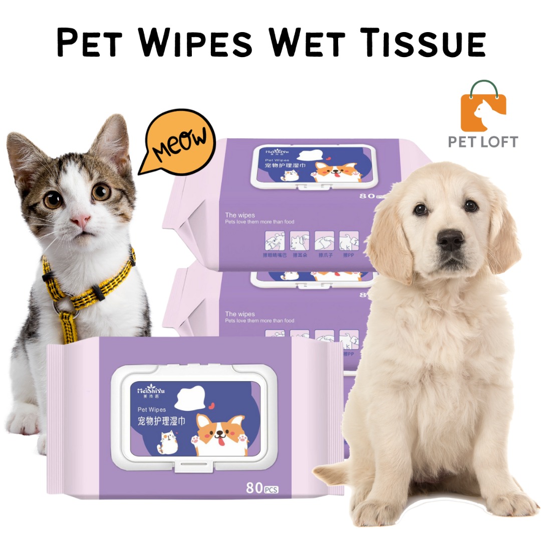 Pet Wet Tissue Pet Wipes for Dogs Cats Animals Hygiene Wipes 80 sheet ...