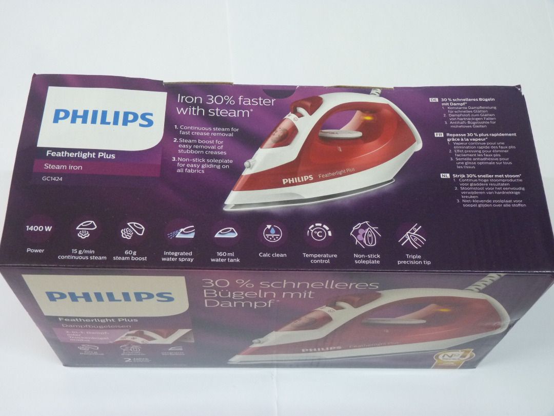Philips Featherlight Plus Steam Iron (GC1424/40), TV & Home Appliances ...