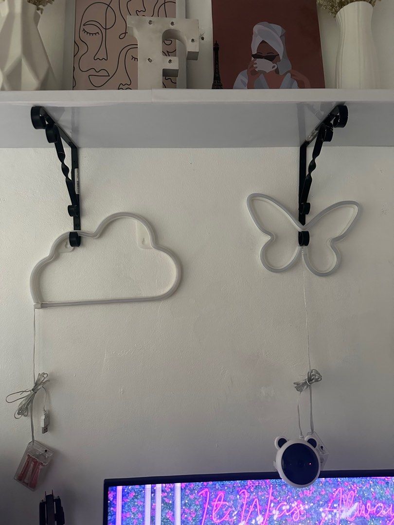 pink butterfly shape led/neon light, Furniture & Home Living, Lighting ...