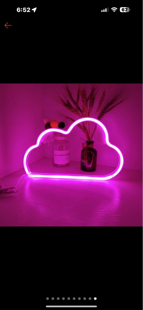 pink cloud shape led neon light, Furniture & Home Living, Lighting ...