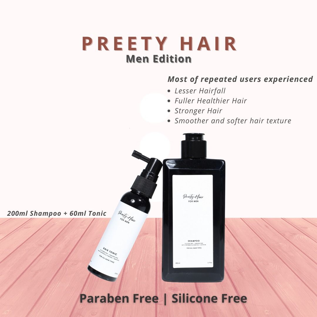 Preety Hair Men Edition Anti Hairfall - Paraben & Silicone Free, Beauty ...