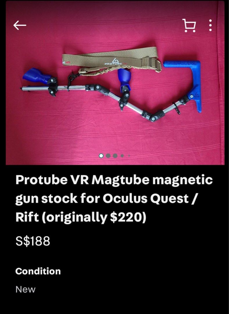 Protube VR Gunstock Carbon Fiber Quest Upgraded, Video Gaming, Gaming ...