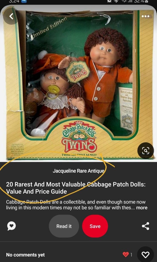 RARE Limited Edition Vintage 1985 Cabbage Patch Kids Twins, Hobbies ...