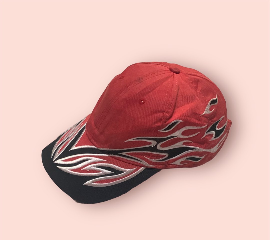 Red Flames Cap, Men's Fashion, Watches & Accessories, Caps & Hats on ...