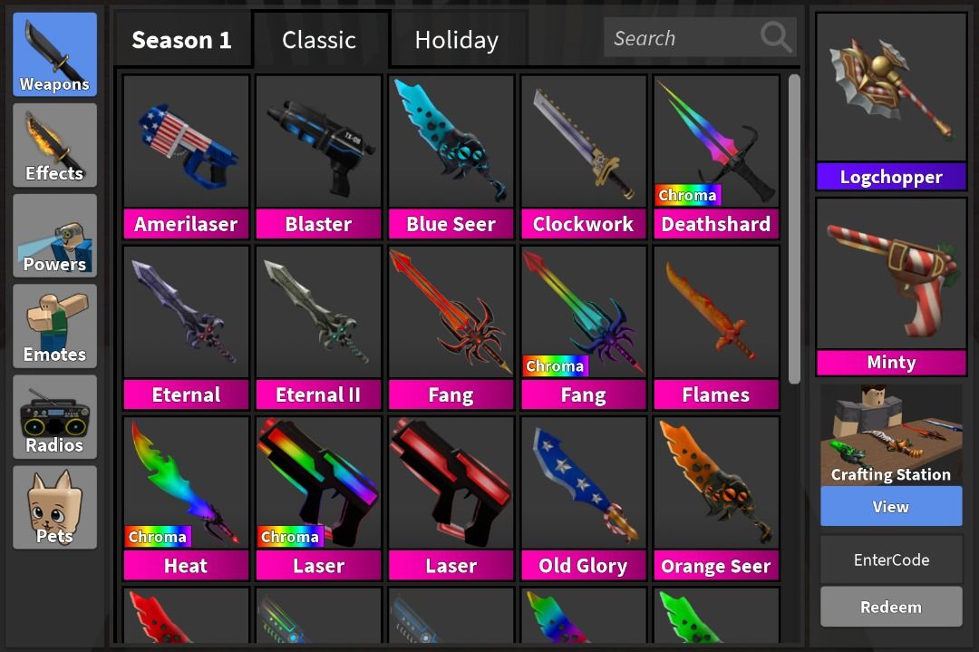 Roblox MM2 (check description), 電子遊戲, 遊戲機配件, 遊戲禮物卡及帳戶 - Carousell