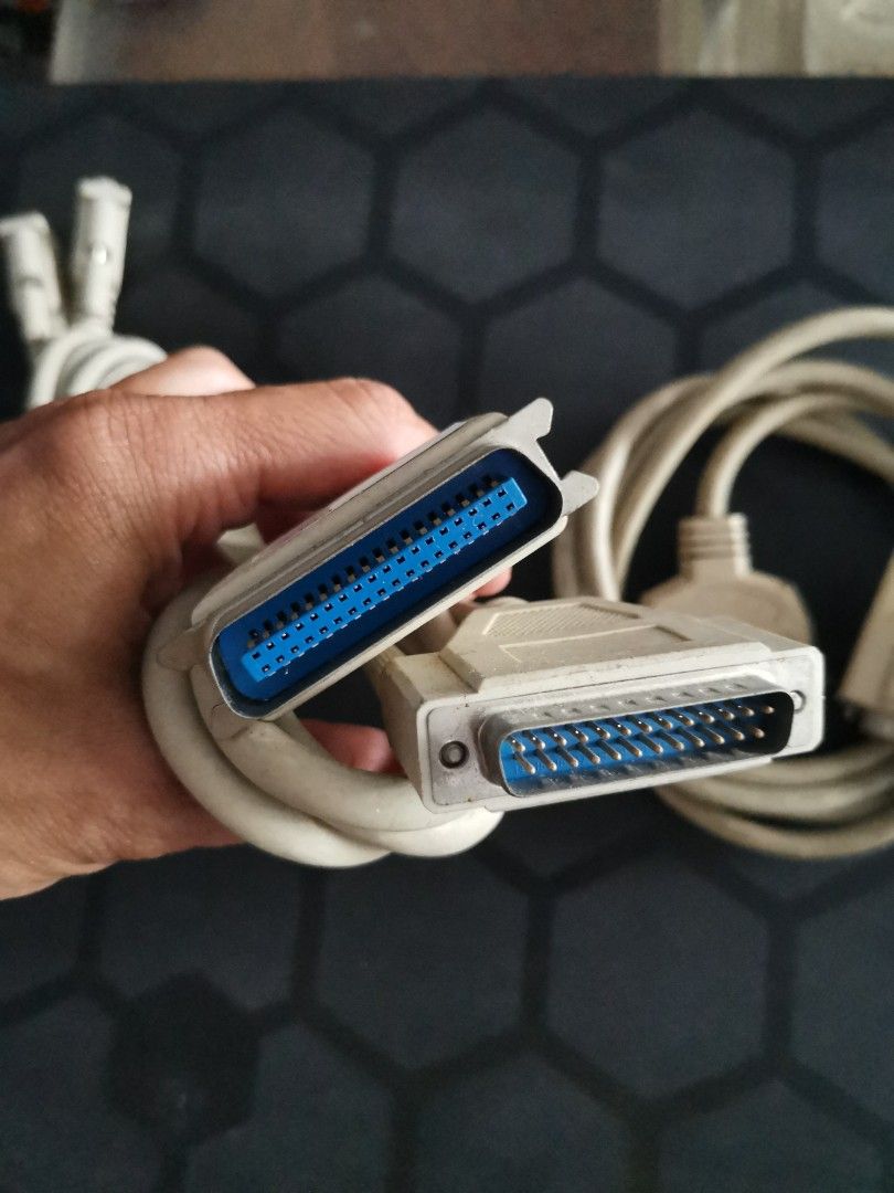 Serial com Port cable and LPT printer cable for dot matrix, Computers ...