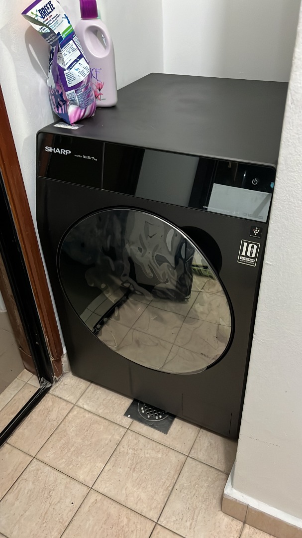 SHARP 10.5kg frontload washer & dryer, TV & Home Appliances, Washing ...