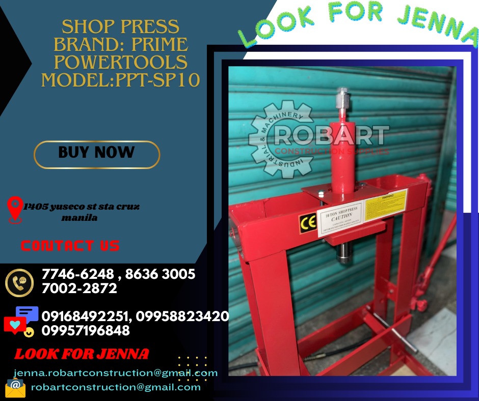 Shop Press Brand: Prime Powertools Model:PPT-SP10 Capacity: 10tons ...