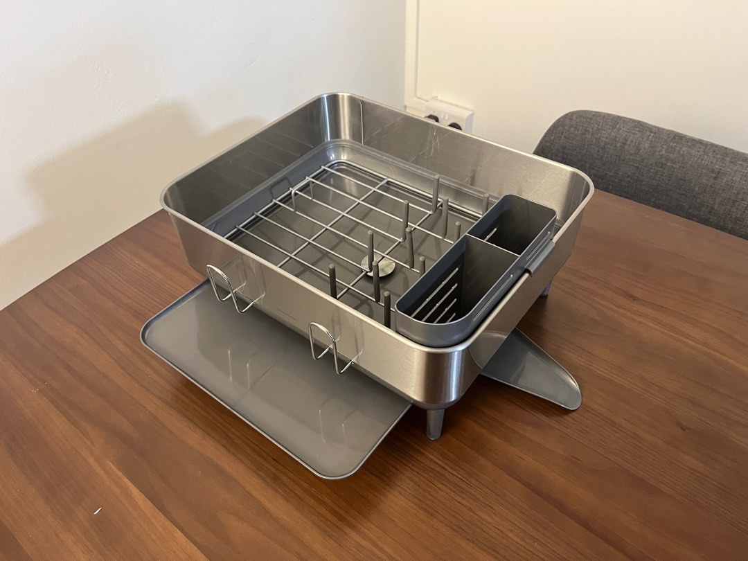 Simplehuman Steel Dish Rack (small), Furniture & Home Living, Bathroom ...