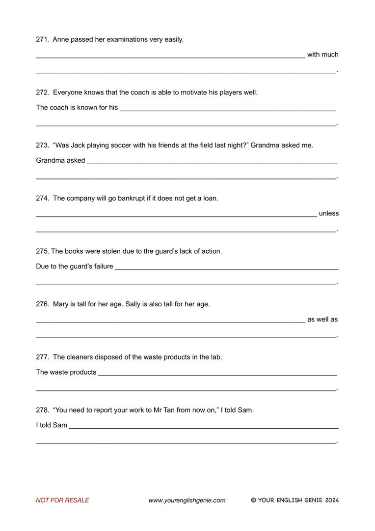Synthesis Practice Questions + A Fully Annotated Answer Key (PSLE ...