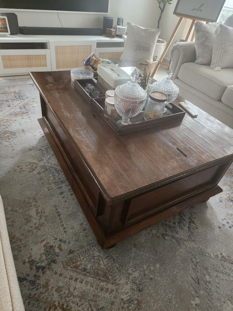 Teakwood Large Center Table with storage, Furniture & Home Living ...