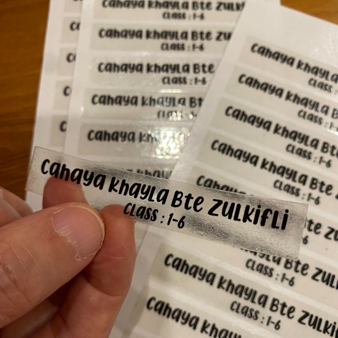 Textbook name label sticker for school seconday primary formal long ...