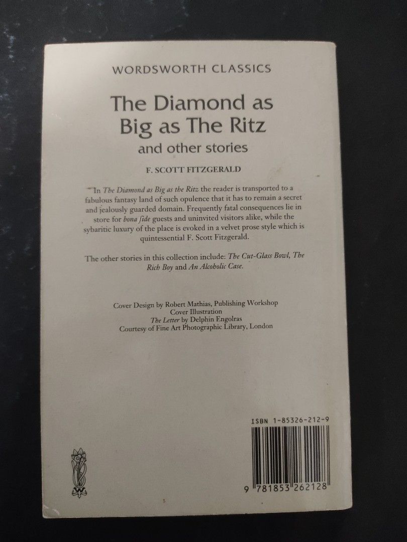 The Diamond as Big as The Ritz and other stories by Fitzgerald, Hobbies ...