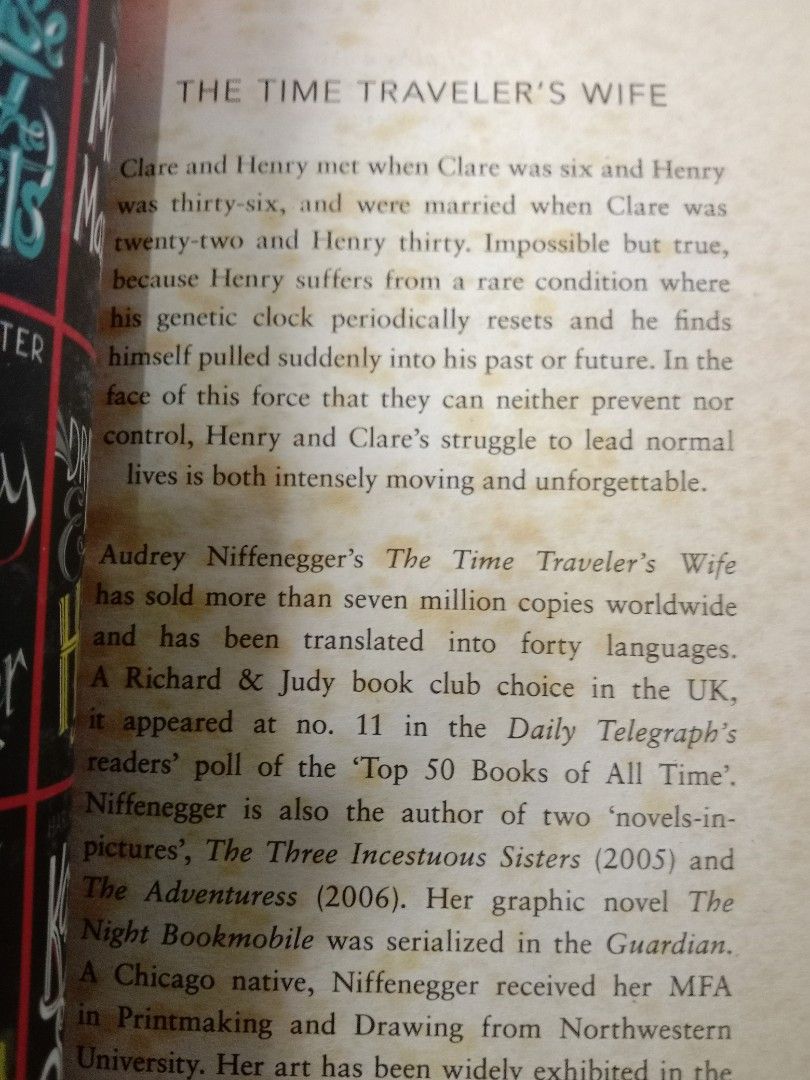 The Time Traveler's Wife, Hobbies & Toys, Books & Magazines, Storybooks ...