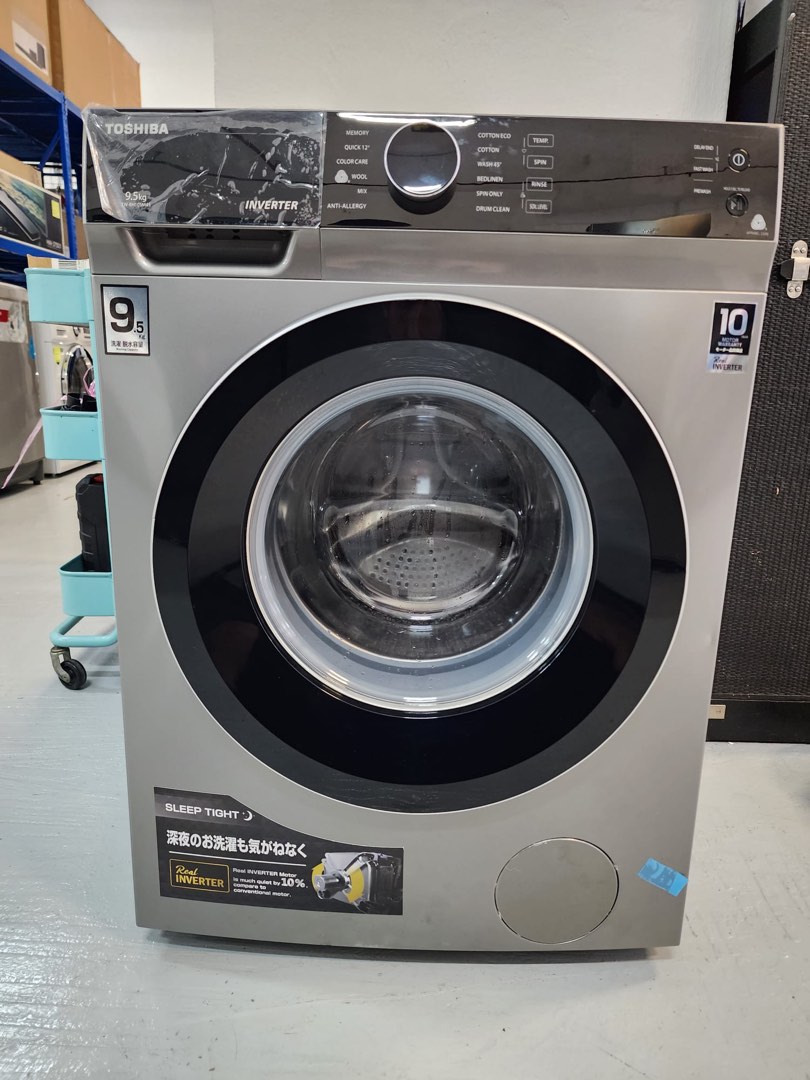 TOSHIBA 9.5KG FRONT LOAD WASHING MACHINE TW-BH105M4S, TV & Home Appliances, Washing Machines and ...
